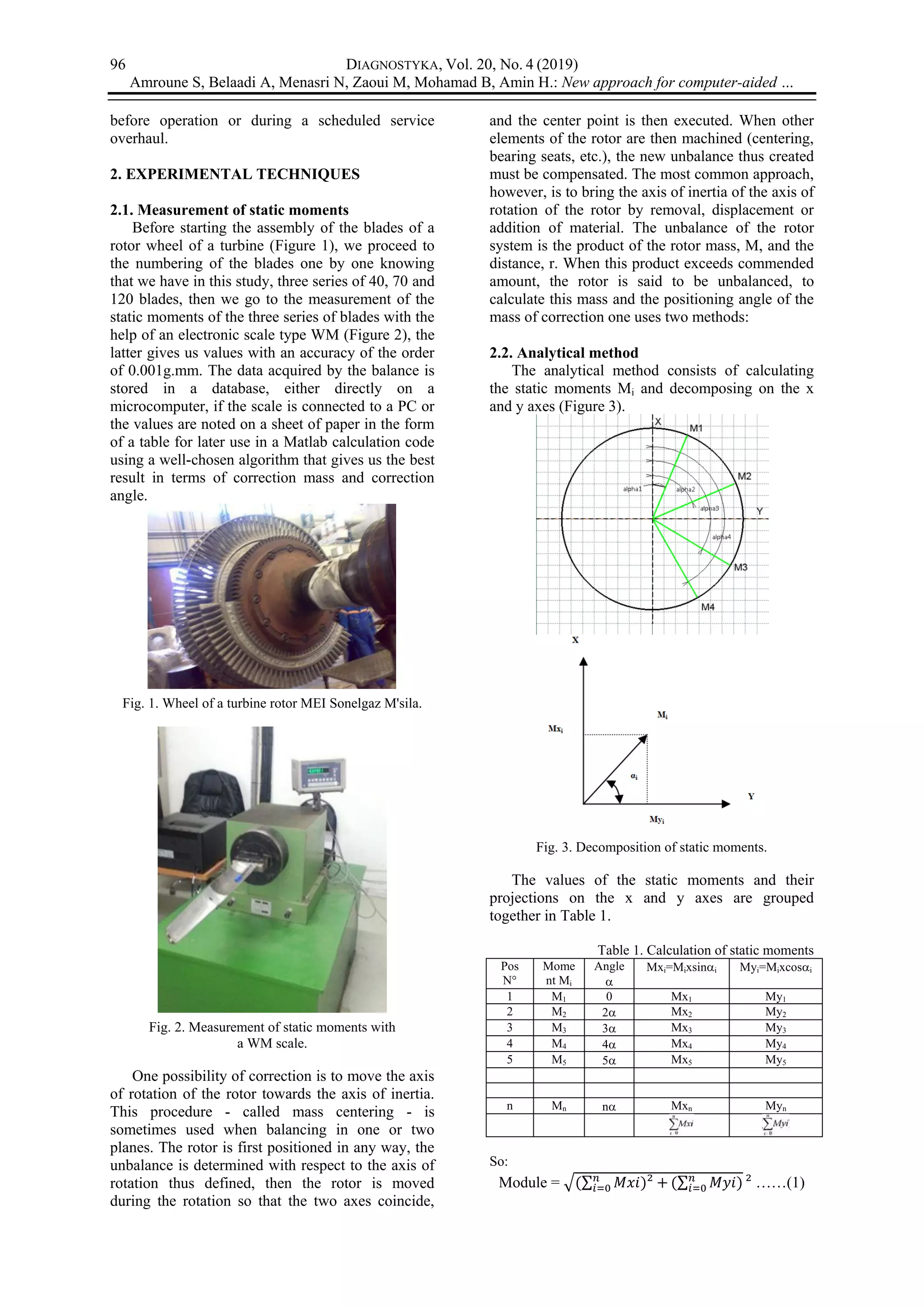 New approach for computer-aided static balancing of turbines rotors | PDF