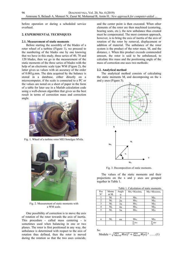 New approach for computer-aided static balancing of turbines rotors | PDF