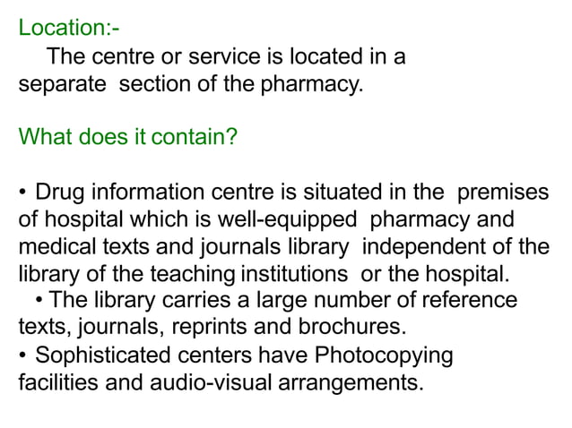 Drug Information Services | PPTX