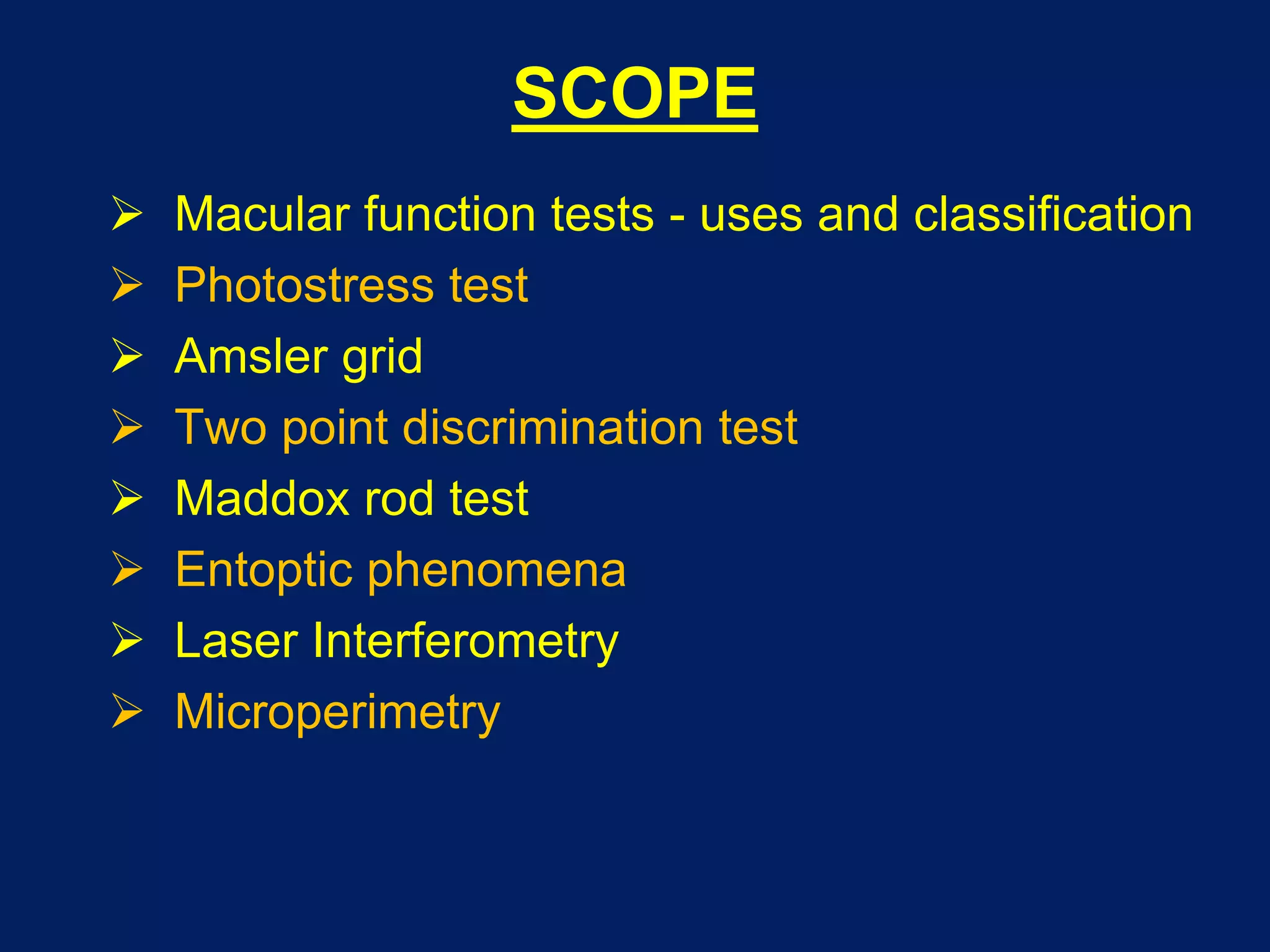 Macular function tests | PPT