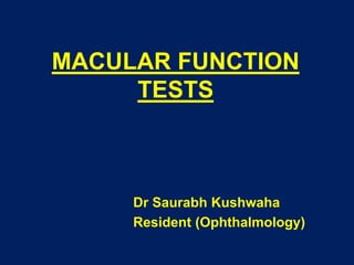 Macular function tests | PPT | Eye and Vision Conditions | Diseases and ...