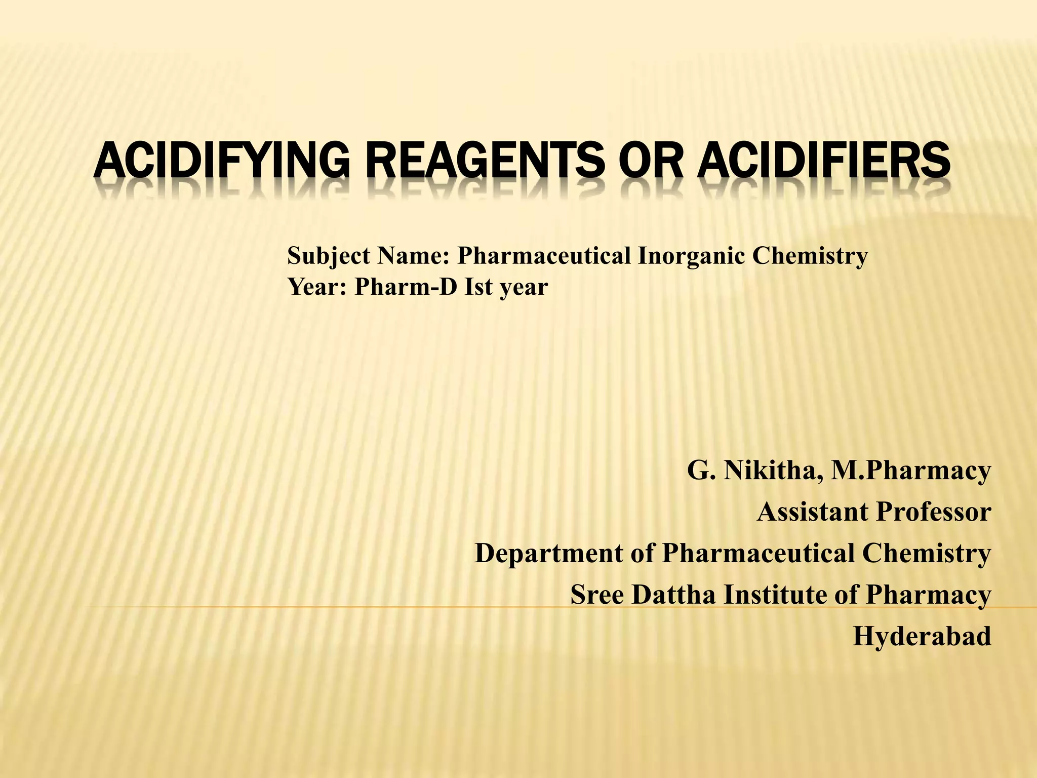 12. acidifying reagents or acidifiers | PPTX | Digestive Disorders ...