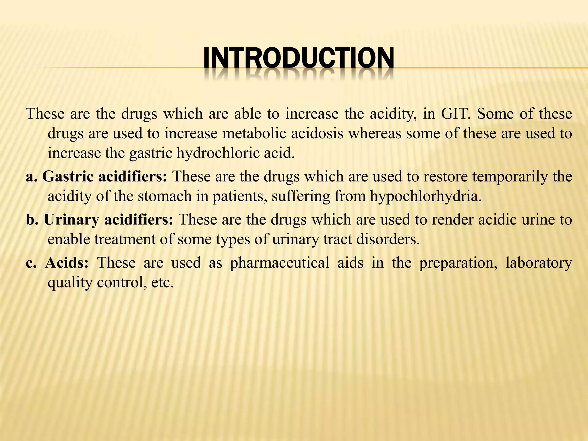12. acidifying reagents or acidifiers | PPTX | Digestive Disorders ...