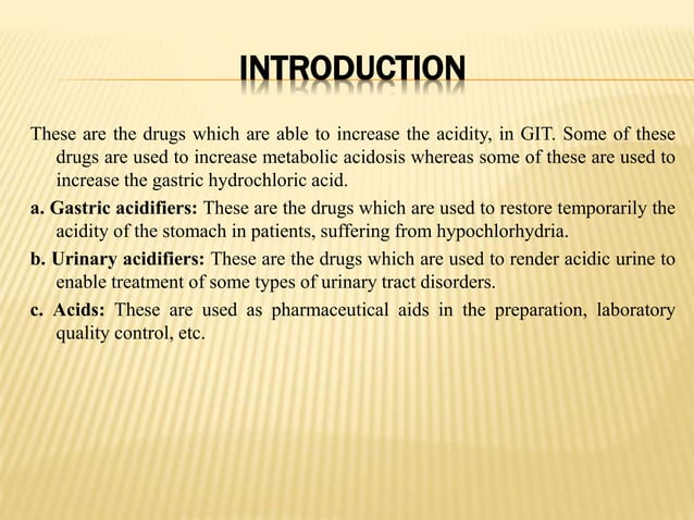 12. acidifying reagents or acidifiers | PPTX | Digestive Disorders ...