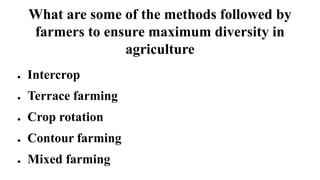 12 . methods to ensure maximum diversity in agriculture. | PPTX