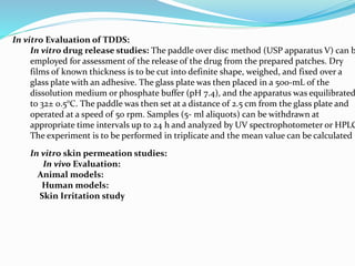 TRANSDERMAL DRUG DELIVERY | PPTX