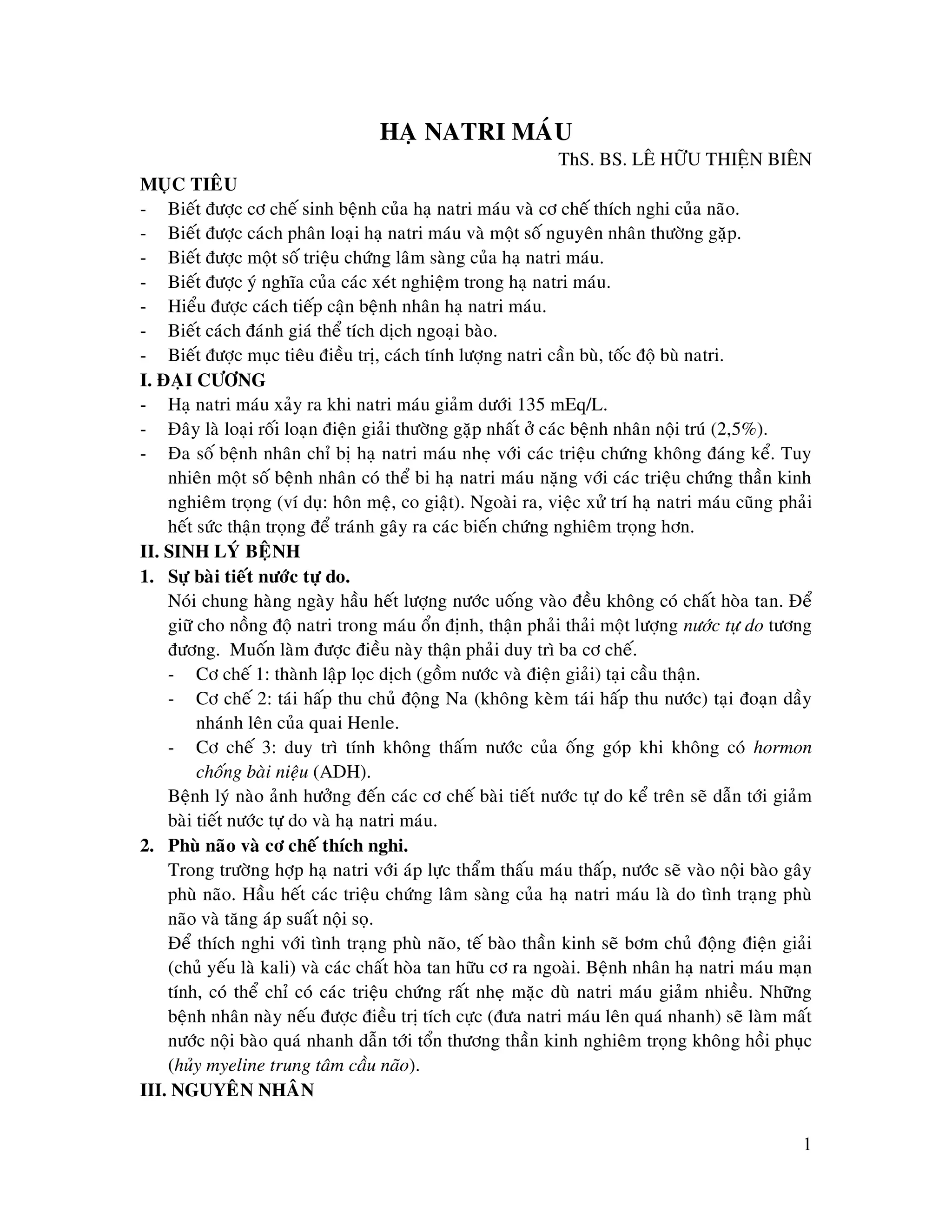 HẠ NATRI MÁU | PDF
