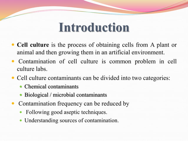 Contamination in Cultured Cells | PPTX