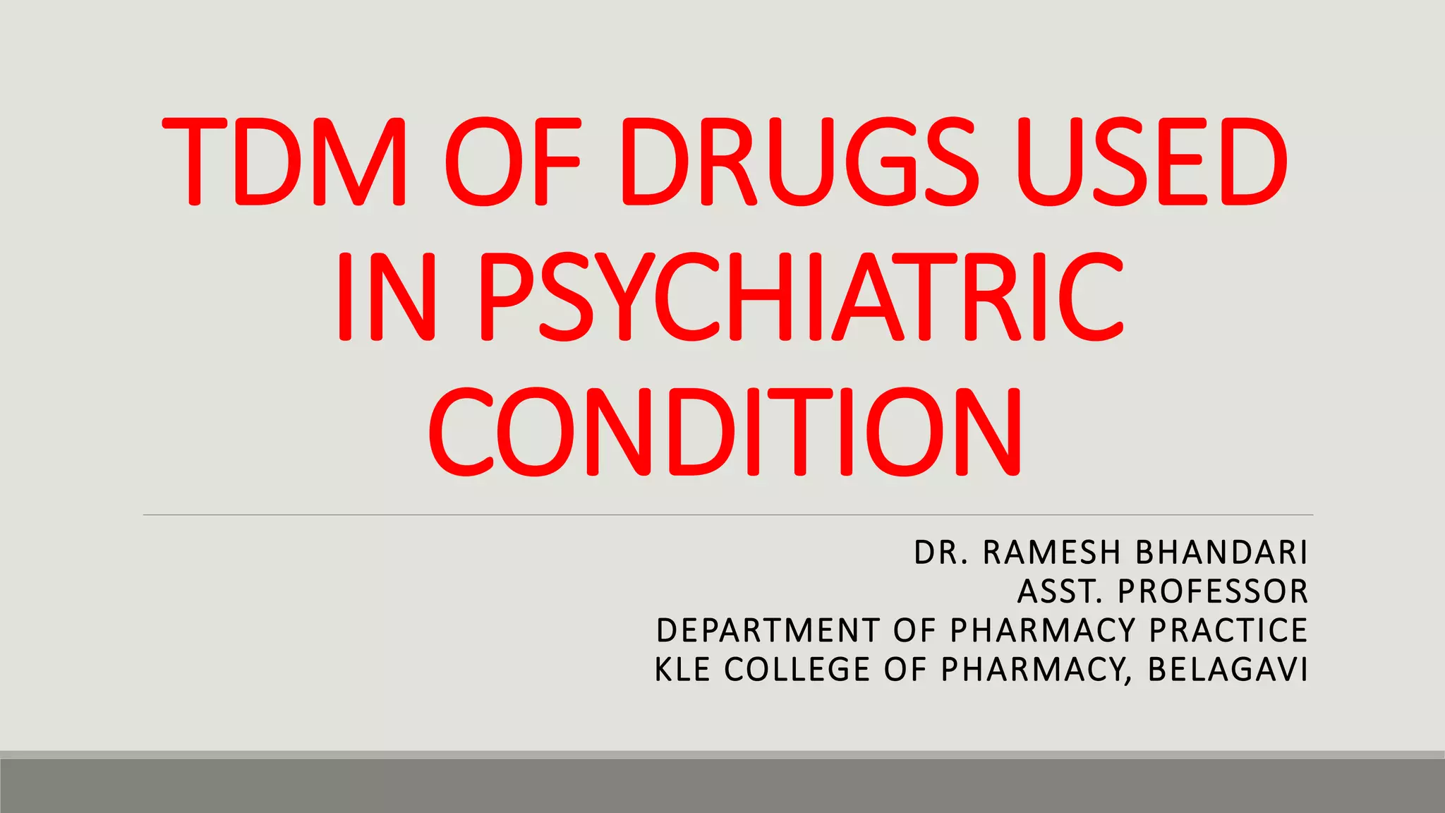 TDM of psychiatric drugs | PDF