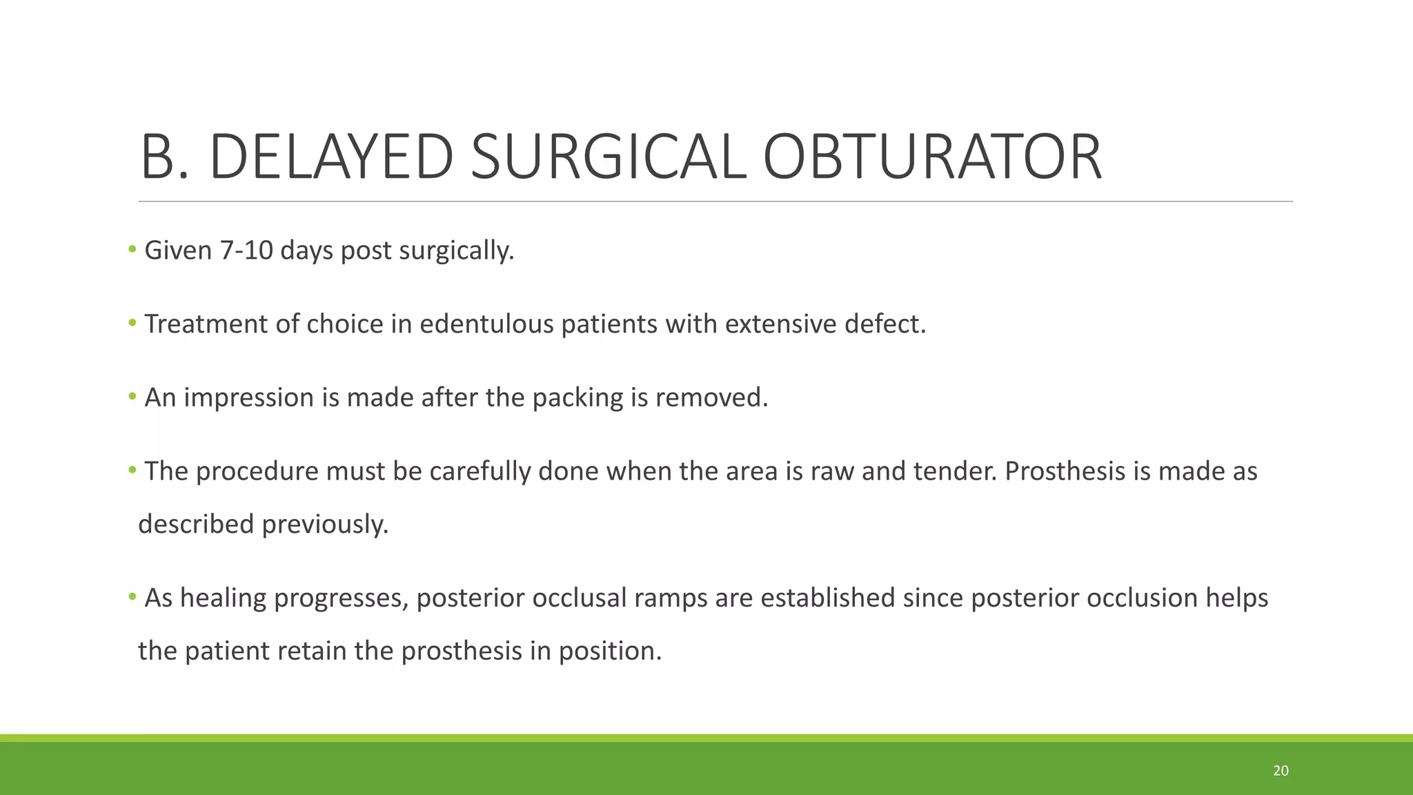 Management of acquired maxillectomy defects with obturators | PPTX