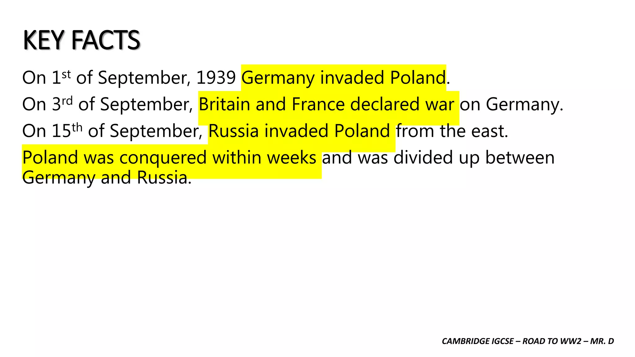 THE ROAD TO WAR 1939 - NAZI-SOVIET PACT | PPTX