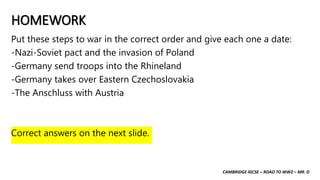 THE ROAD TO WAR 1939 - NAZI-SOVIET PACT | PPTX
