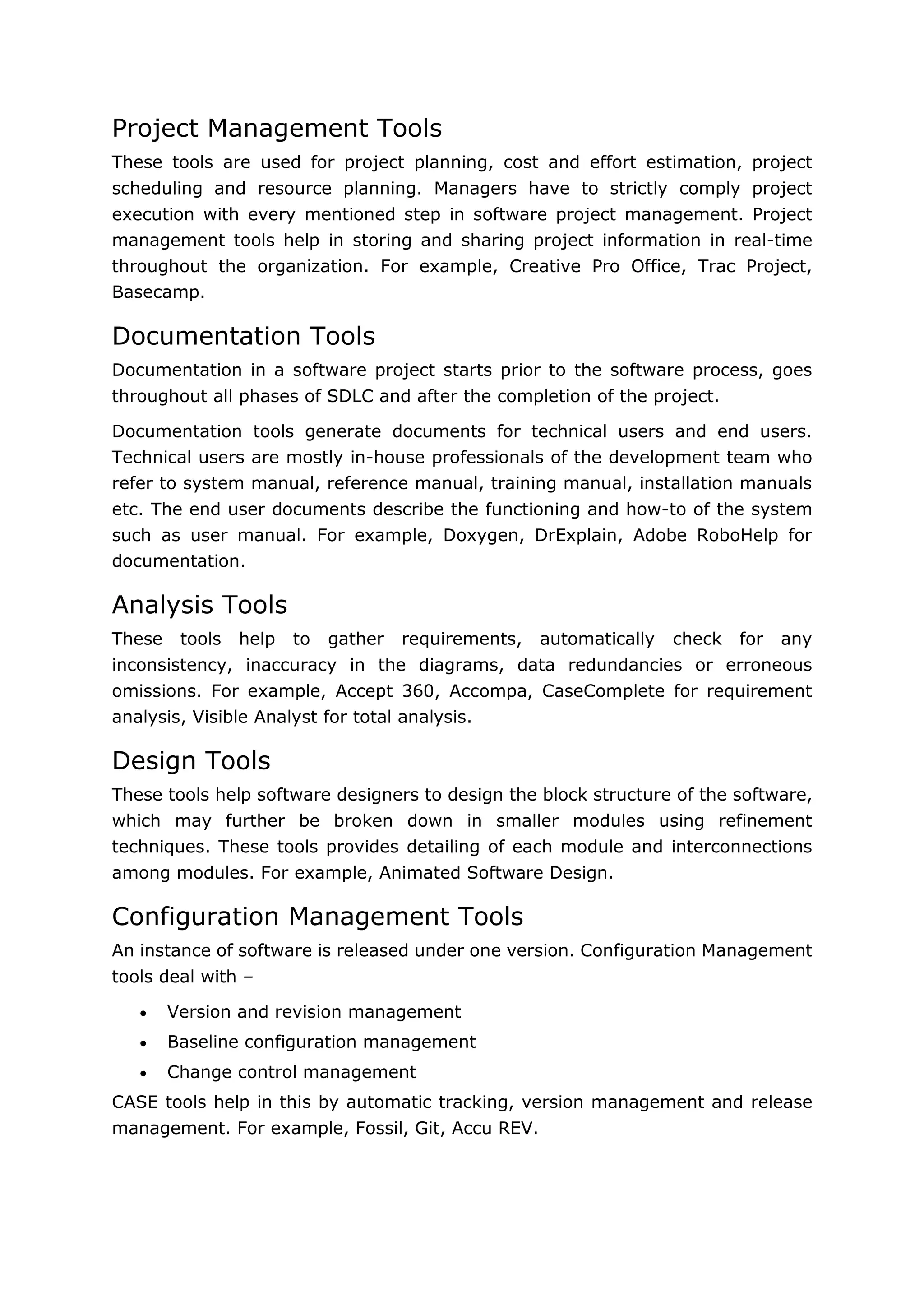 SWE-401 - 12. Software CASE Tools Overview | PDF