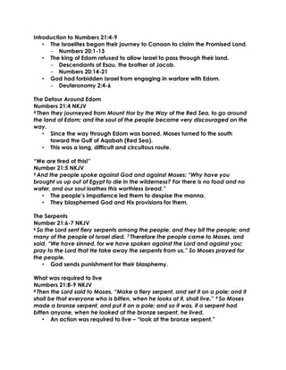 12-22-19, Numbers 21;4-9 and John 3;1-17, God Saves | PDF