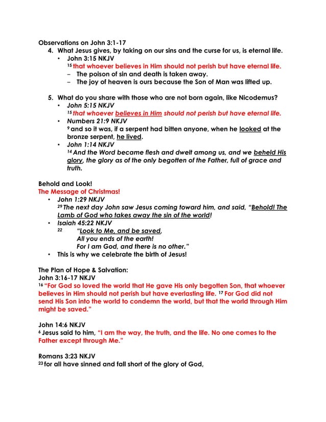 12-22-19, Numbers 21;4-9 and John 3;1-17, God Saves | PDF