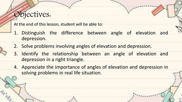 12. Angle of Elevation & Depression.pptx | Geography | Science