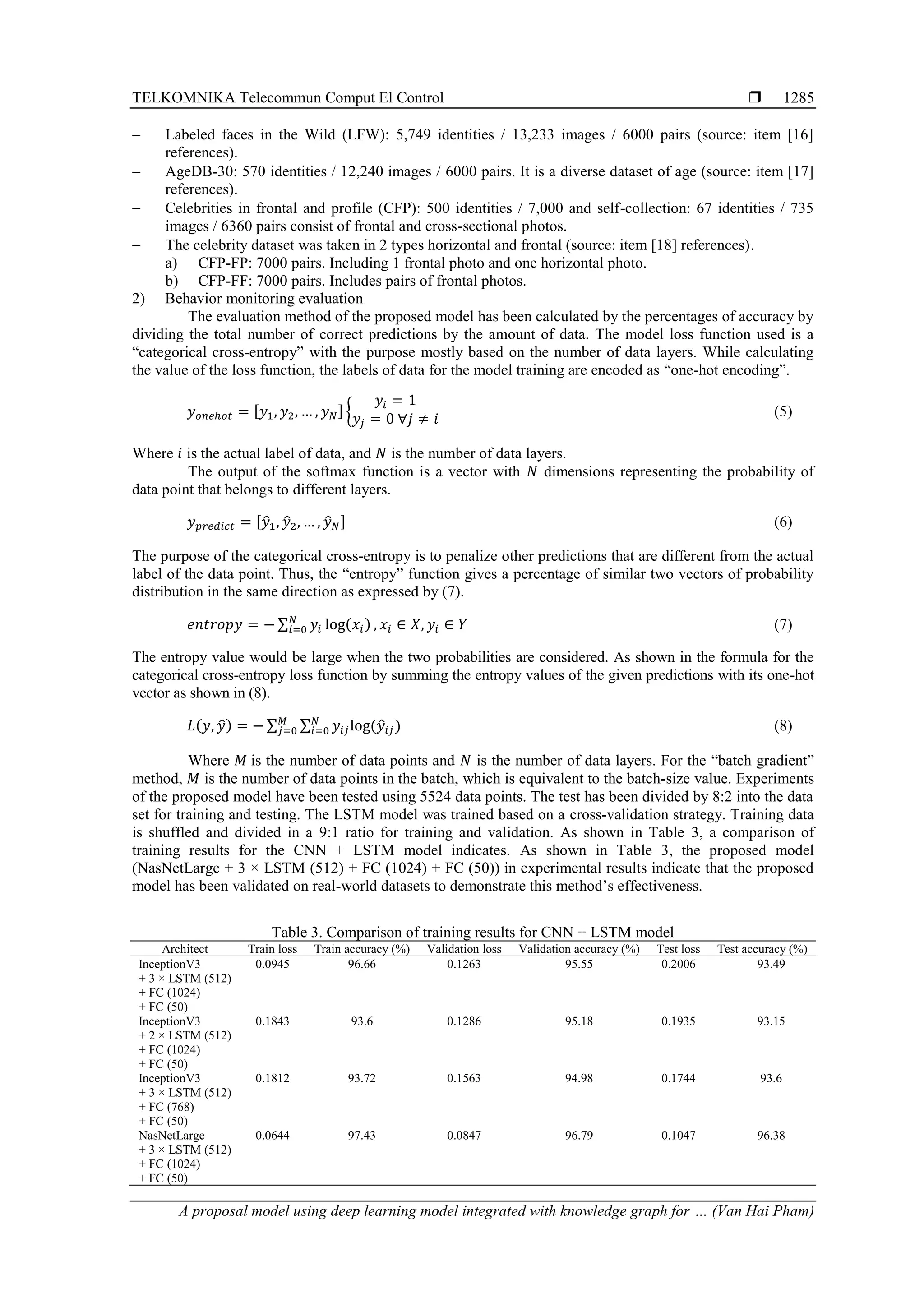 A proposal model using deep learning model integrated with knowledge ...