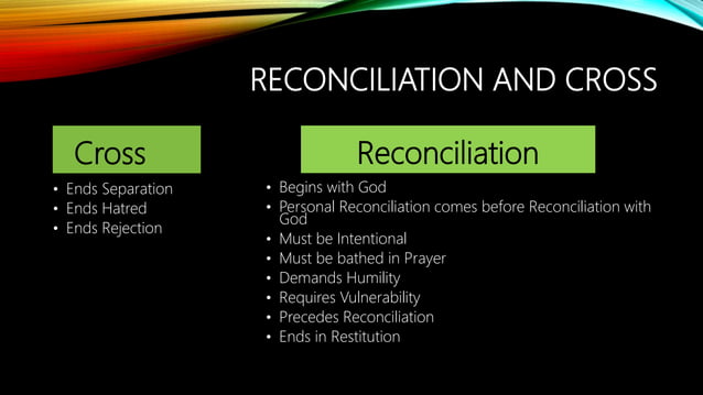 Reconciliation and the cross | PPTX | Christianity | Religion ...