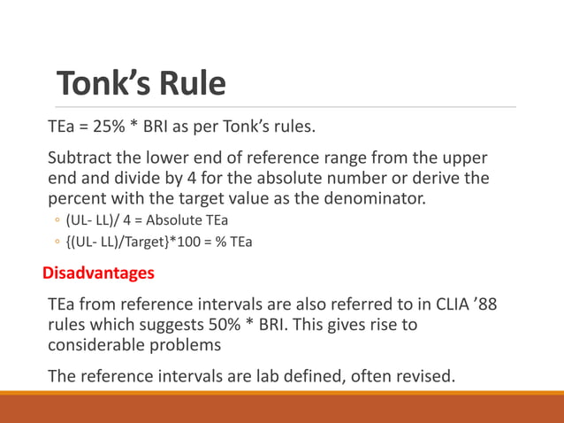 Total Allowable Error (TEa).pptx | Medical Tests | Medical Health