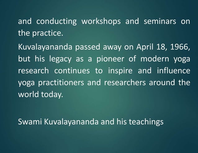 Swami Kuvalayananda life history | PPTX