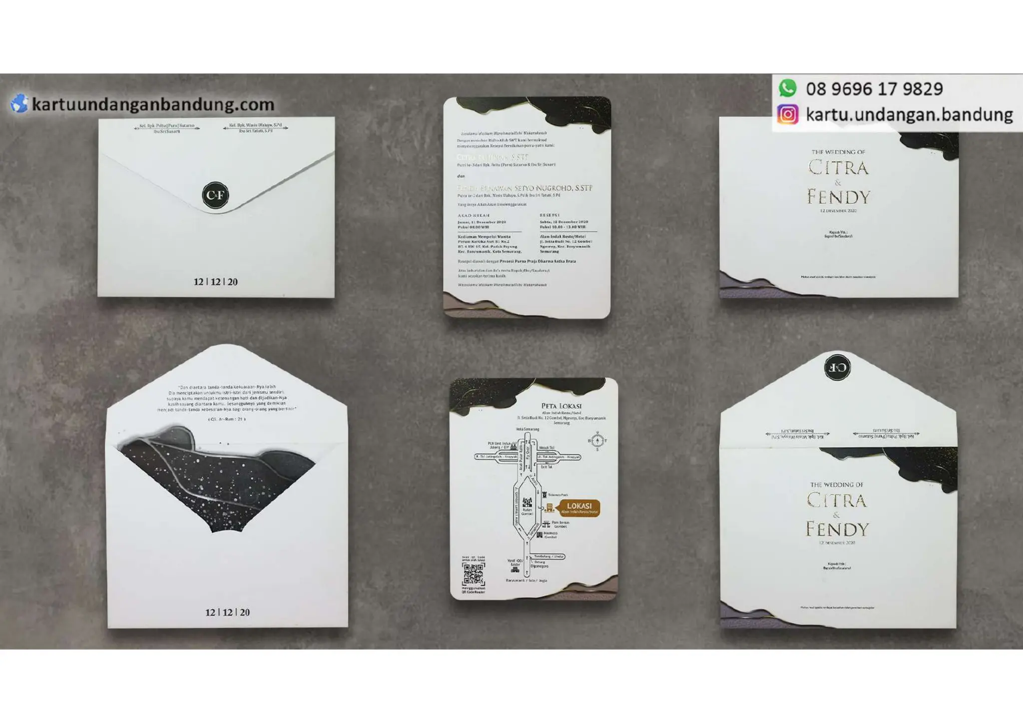 Kartu Undangan Singlehard Cover + Amplop Granit Design Eksklusif Simple ...