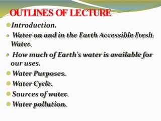 pollution of water and water source, water quality | PPT