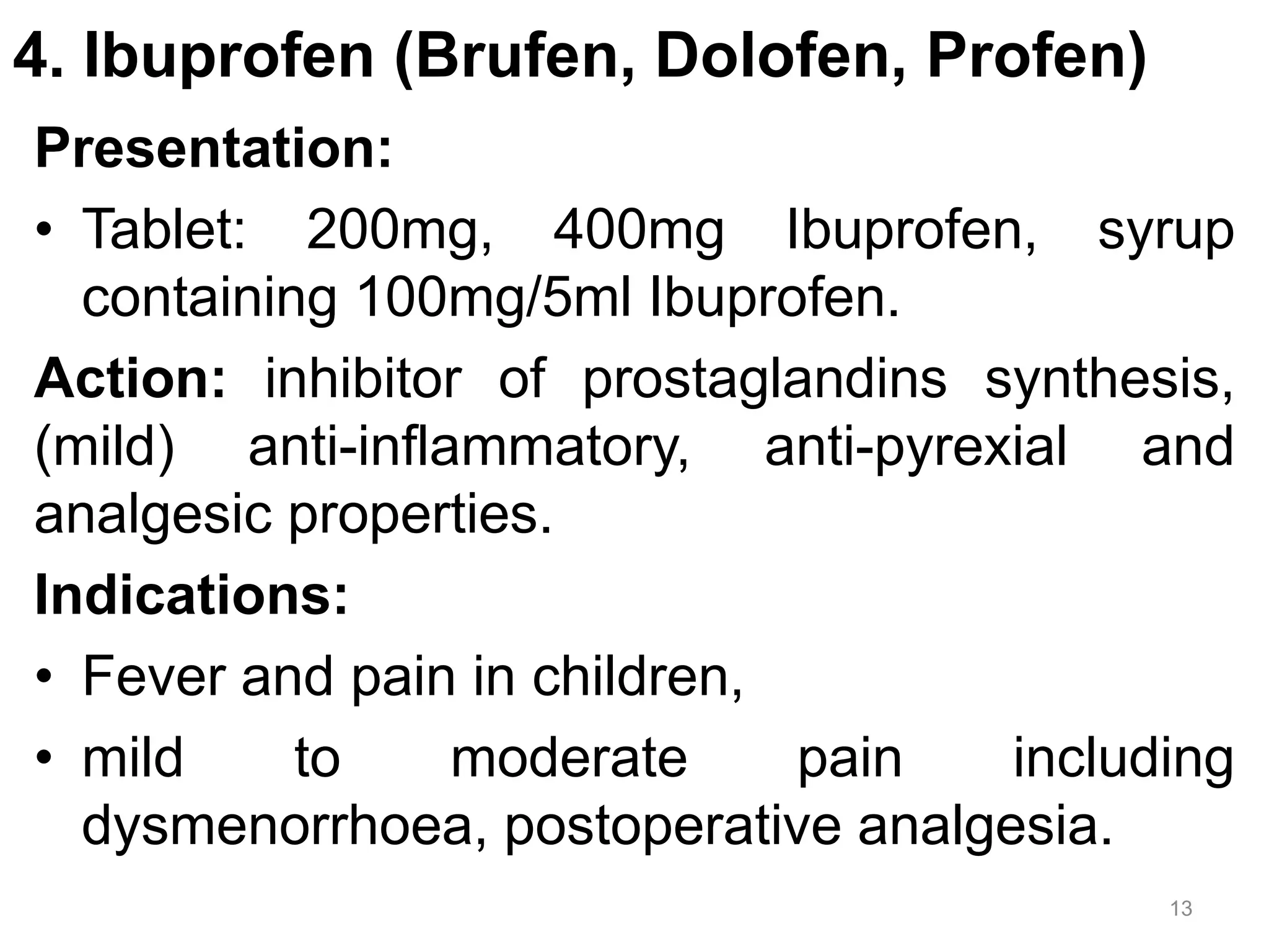 Pharmacology topic, Unit four of the drugs known as analgesic ...