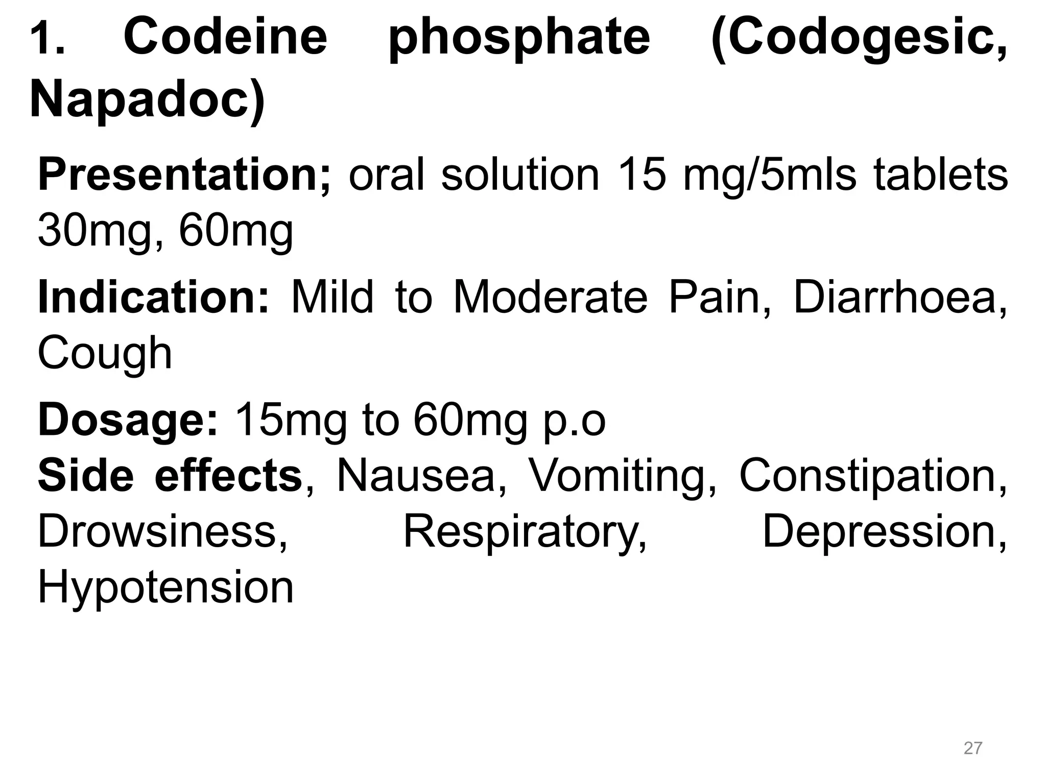 Pharmacology topic, Unit four of the drugs known as analgesic ...