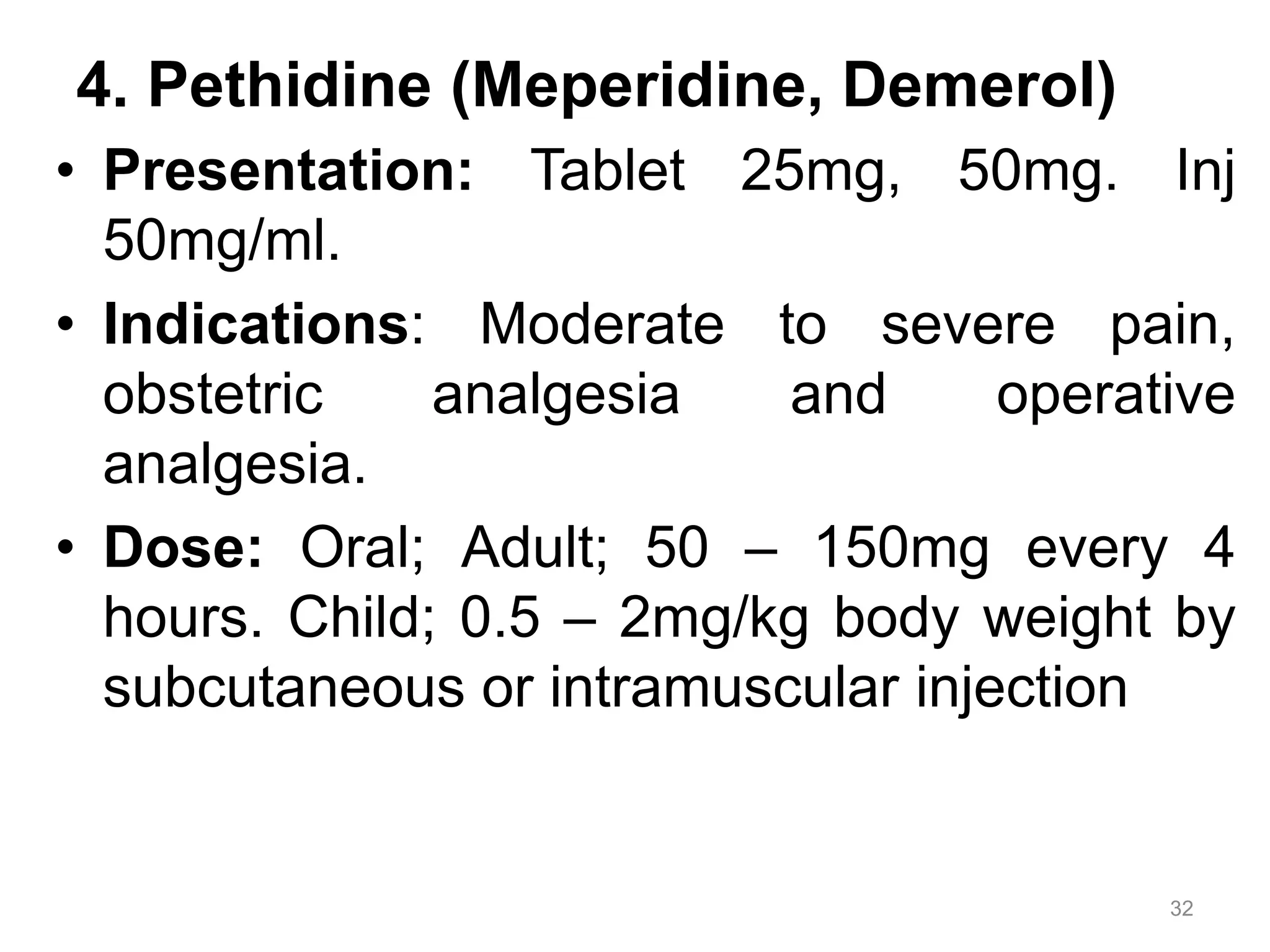 Pharmacology topic, Unit four of the drugs known as analgesic ...