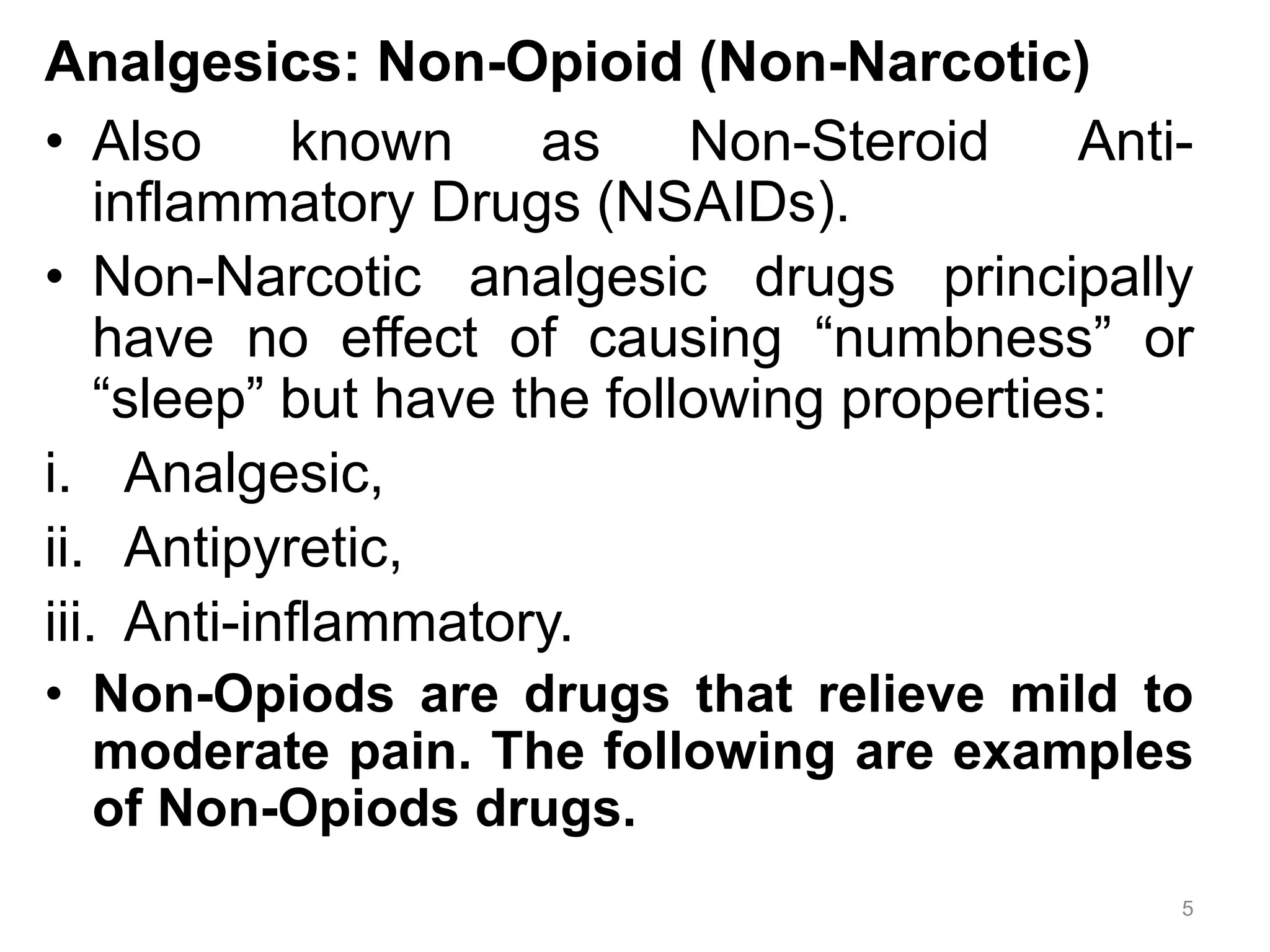 Pharmacology topic, Unit four of the drugs known as analgesic ...