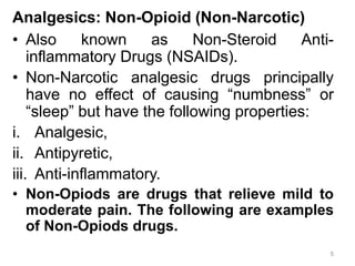 Pharmacology topic, Unit four of the drugs known as analgesic ...