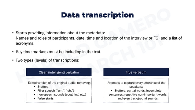 Research 101: Transcription of Interviews | PDF
