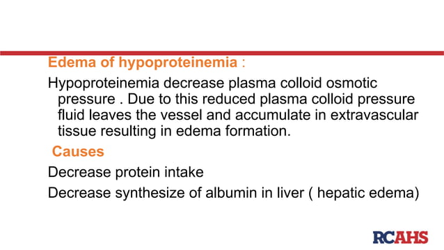 12. EDEMA introduction and causes treatment | PPT