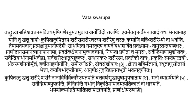 Charaka Samhita Sutra Sthana chapter 12 Vatakalakaliyaadhyaya | PPT