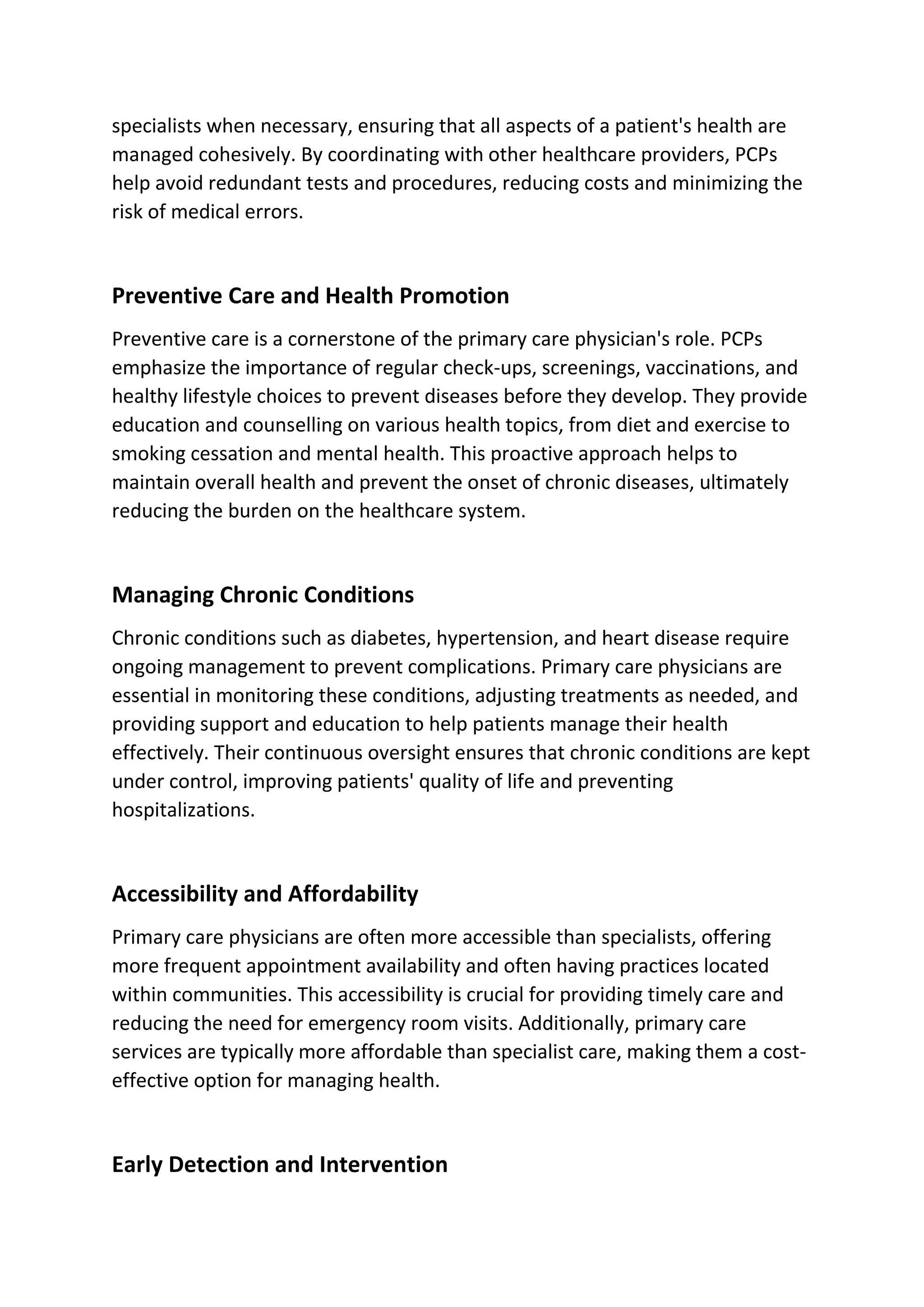 What is the role of a primary care physician, and why are they ...