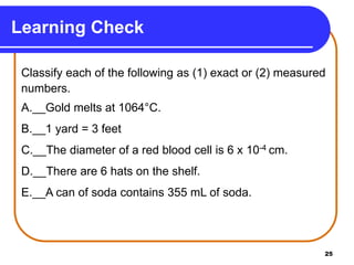 Measurements, School , Learning check | PPT