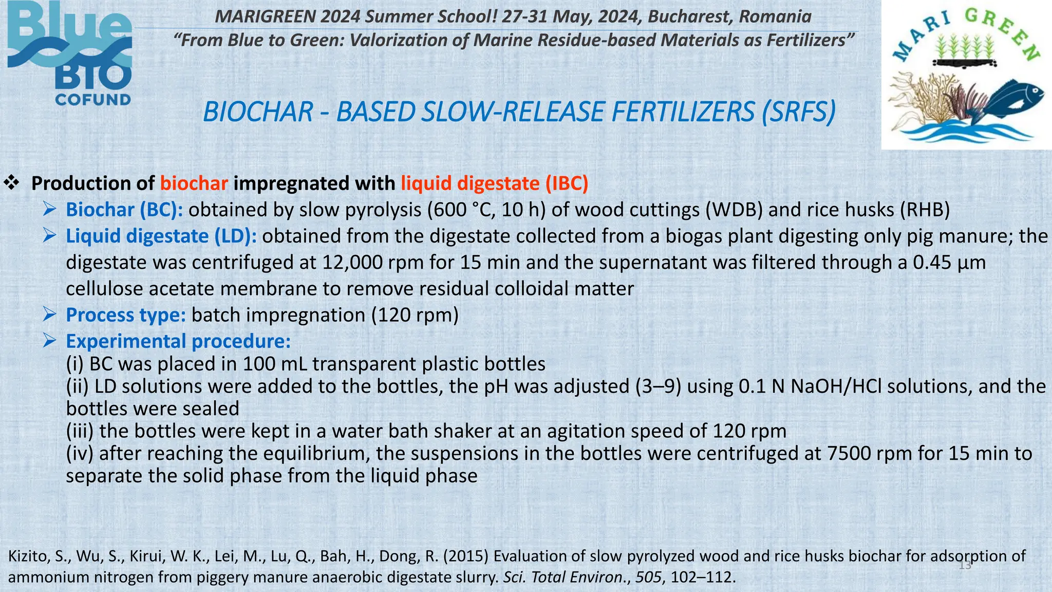 Biochar impregnation as slow release fertilizer - Violeta Alexandra Ion | PPT