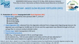 Biochar impregnation as slow release fertilizer - Violeta Alexandra Ion | PPT