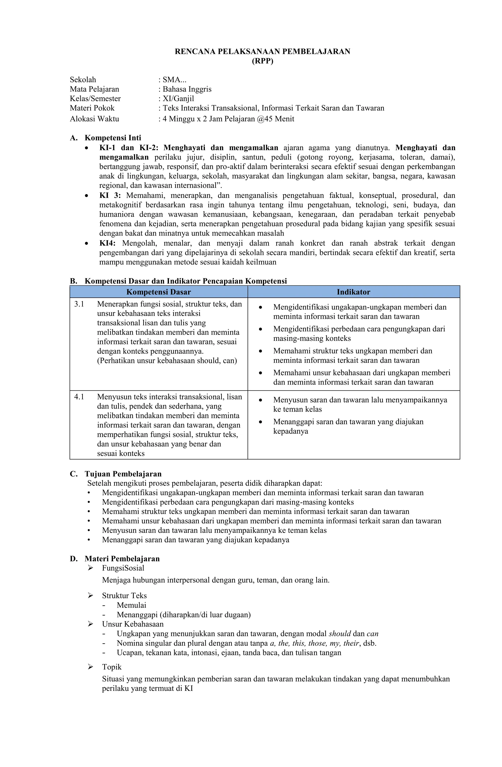 RPP adalah Rencana pelaksanaan pembelajaran yang dibuat seorang guru | PDF