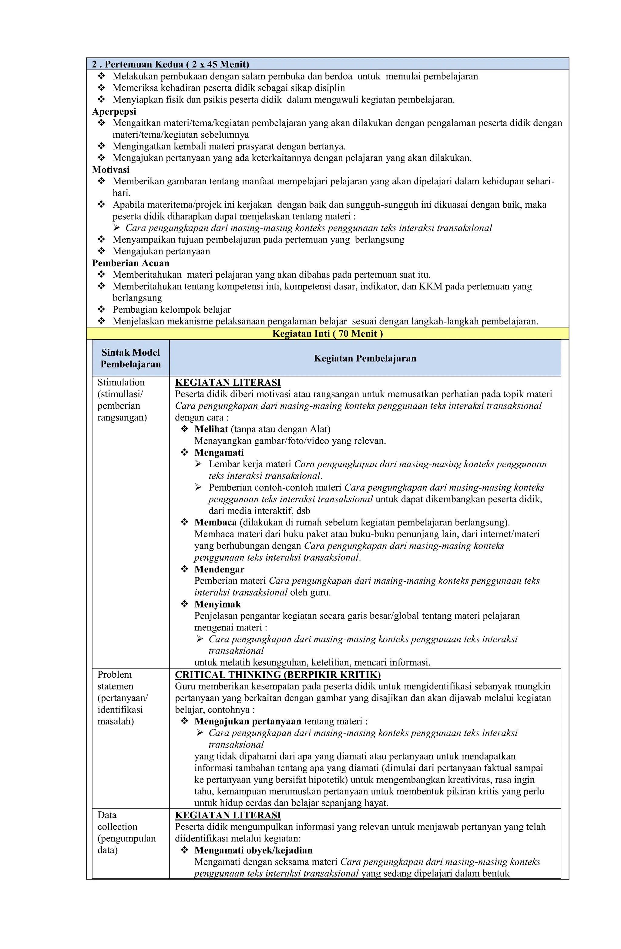 RPP adalah Rencana pelaksanaan pembelajaran yang dibuat seorang guru | PDF