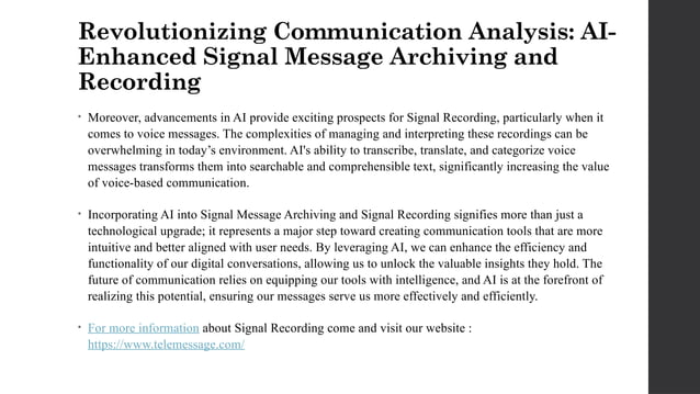 Revolutionizing Communication Analysis: AI-Enhanced Signal Message ...