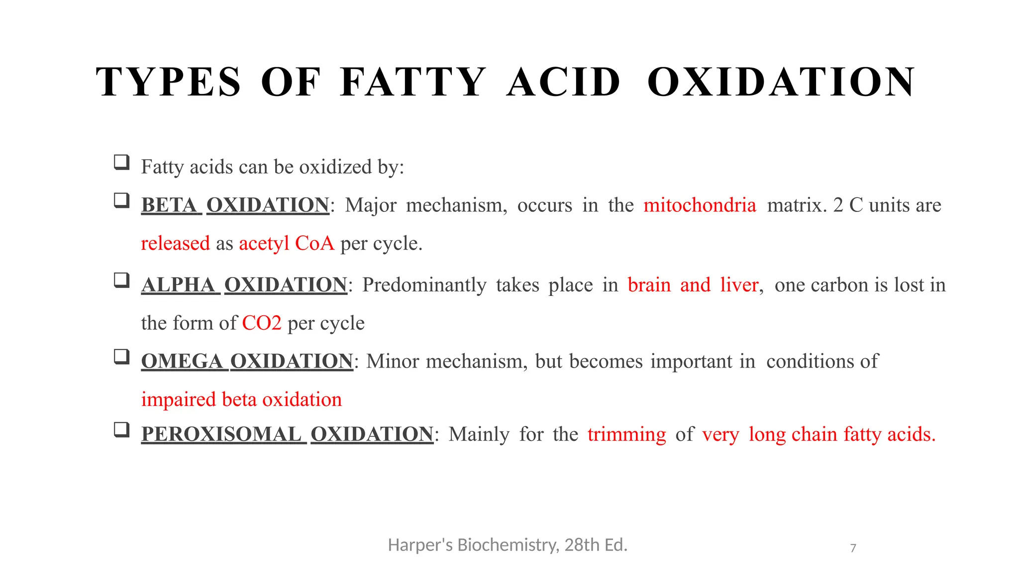 DPT - Biochemistry & Genetics - II (Metabolism of Lipids) Fatty acid ...