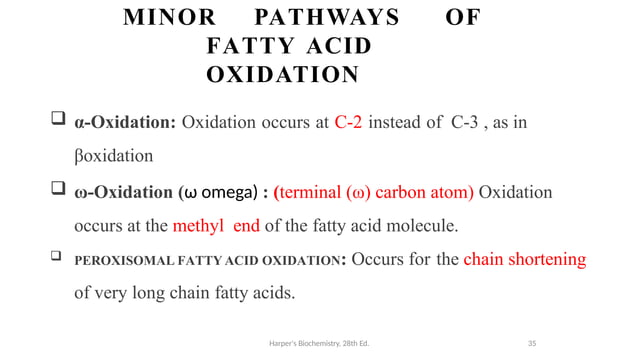DPT - Biochemistry & Genetics - II (Metabolism of Lipids) Fatty acid ...