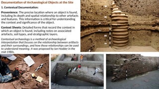 Documentation of archaeological objects at the site | PPT