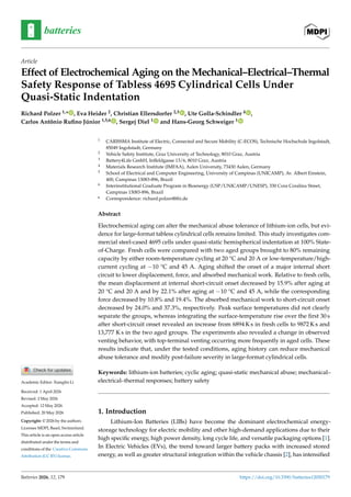 Impact of Electrochemical Aging on Safety of Tabless 4695 Cylindrical ...