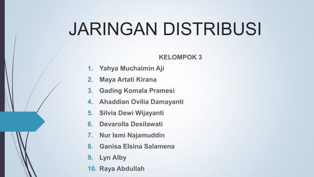 Jaringan Distribusi - Sistem Jaringan Perpipaan | PPTX