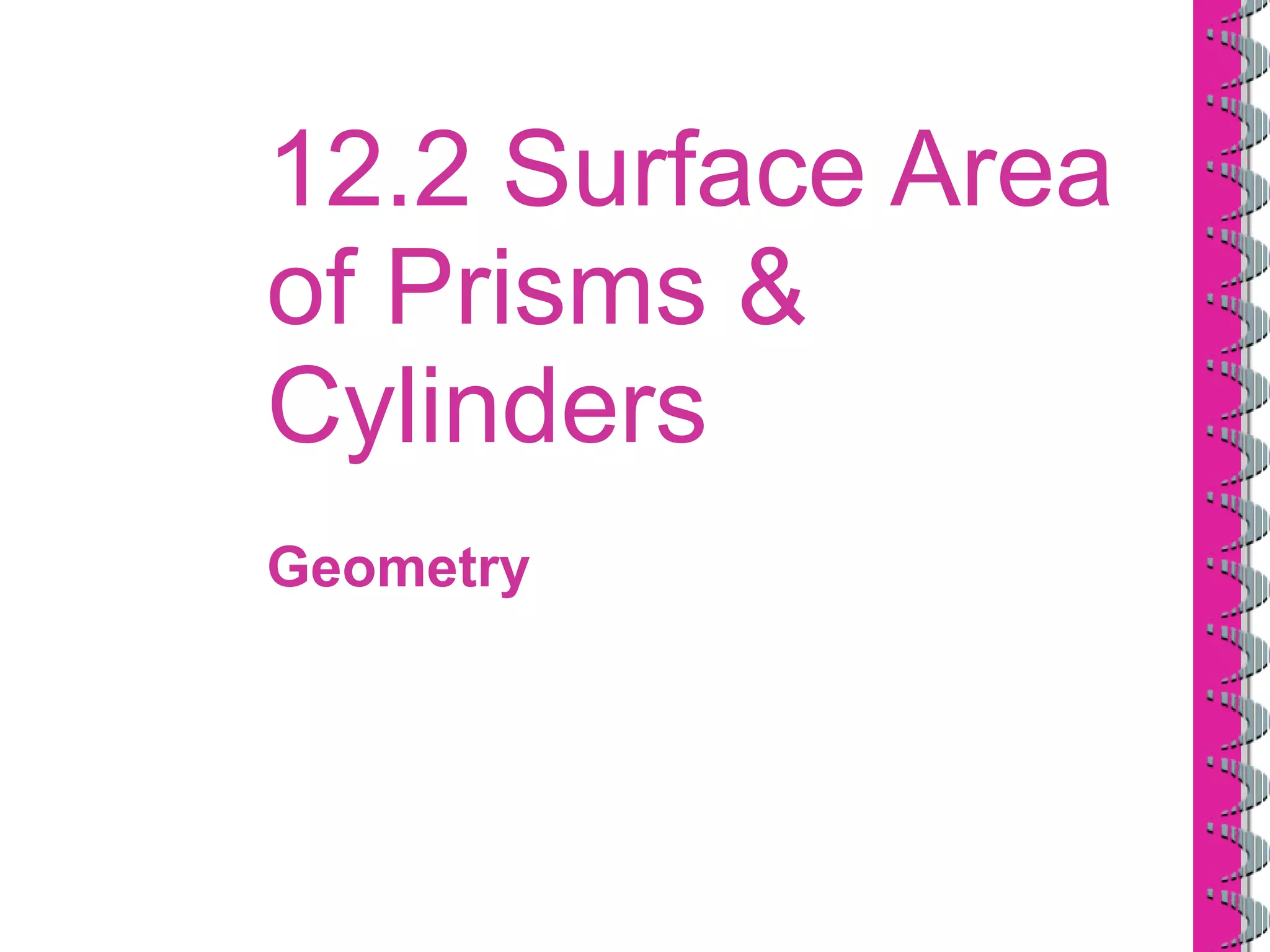 12.2 surface area of prisms and cylinders | PPT | Geography | Science