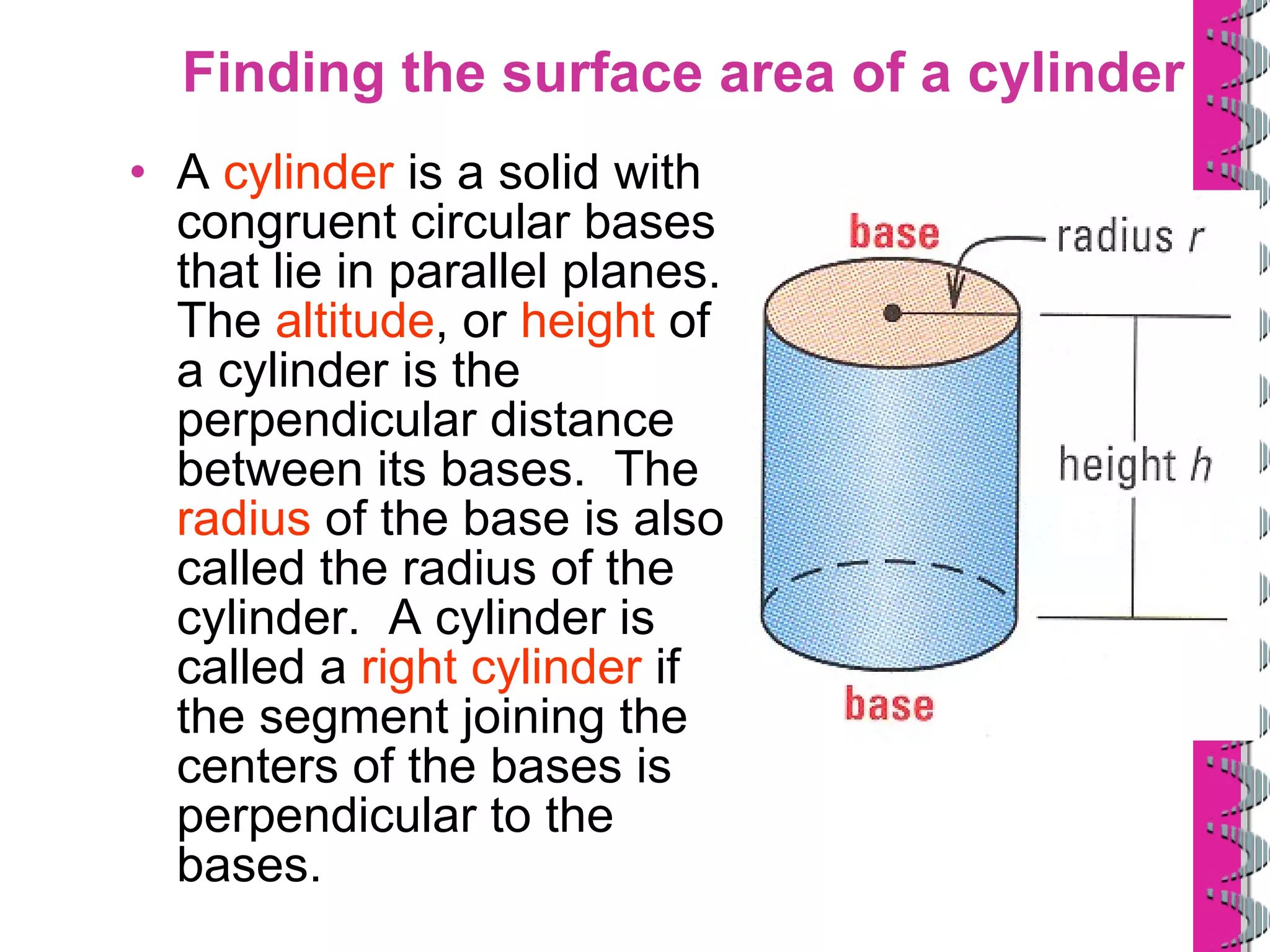 12.2 surface area of prisms and cylinders | PPT | Geography | Science