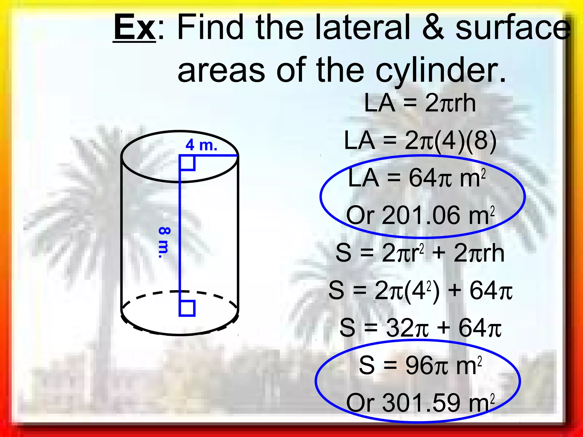 12 2 surface areas of prisms and cylinders lesson | PPT