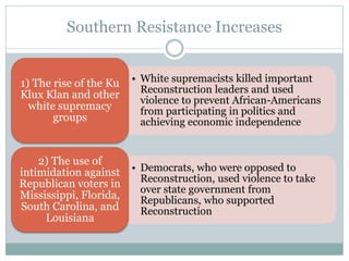 Reconstruction Comes to An End | PPTX